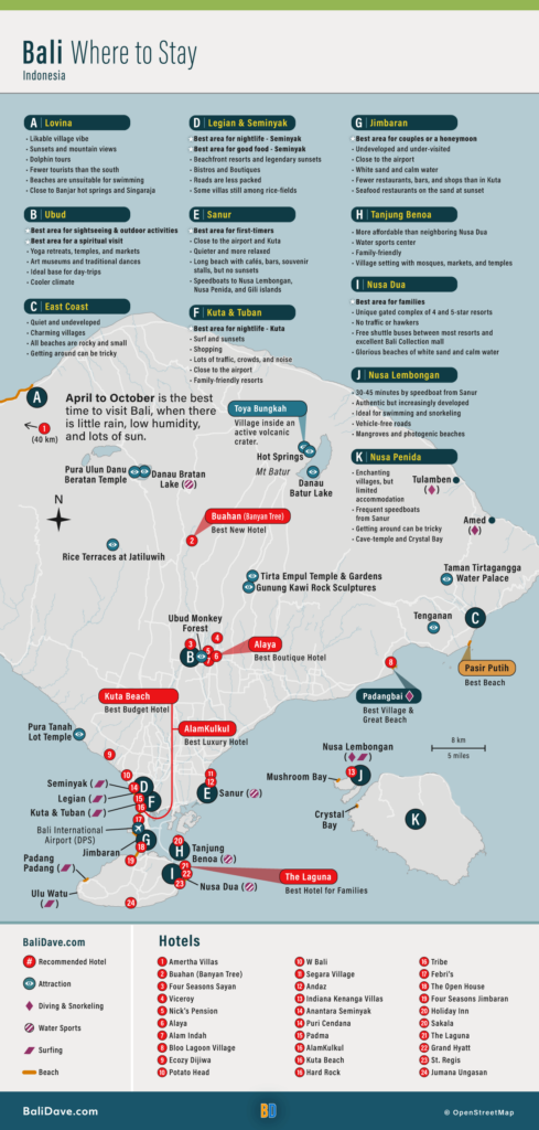 WHERE TO STAY in BALI - Best Towns & Beach Resorts - BaliDave