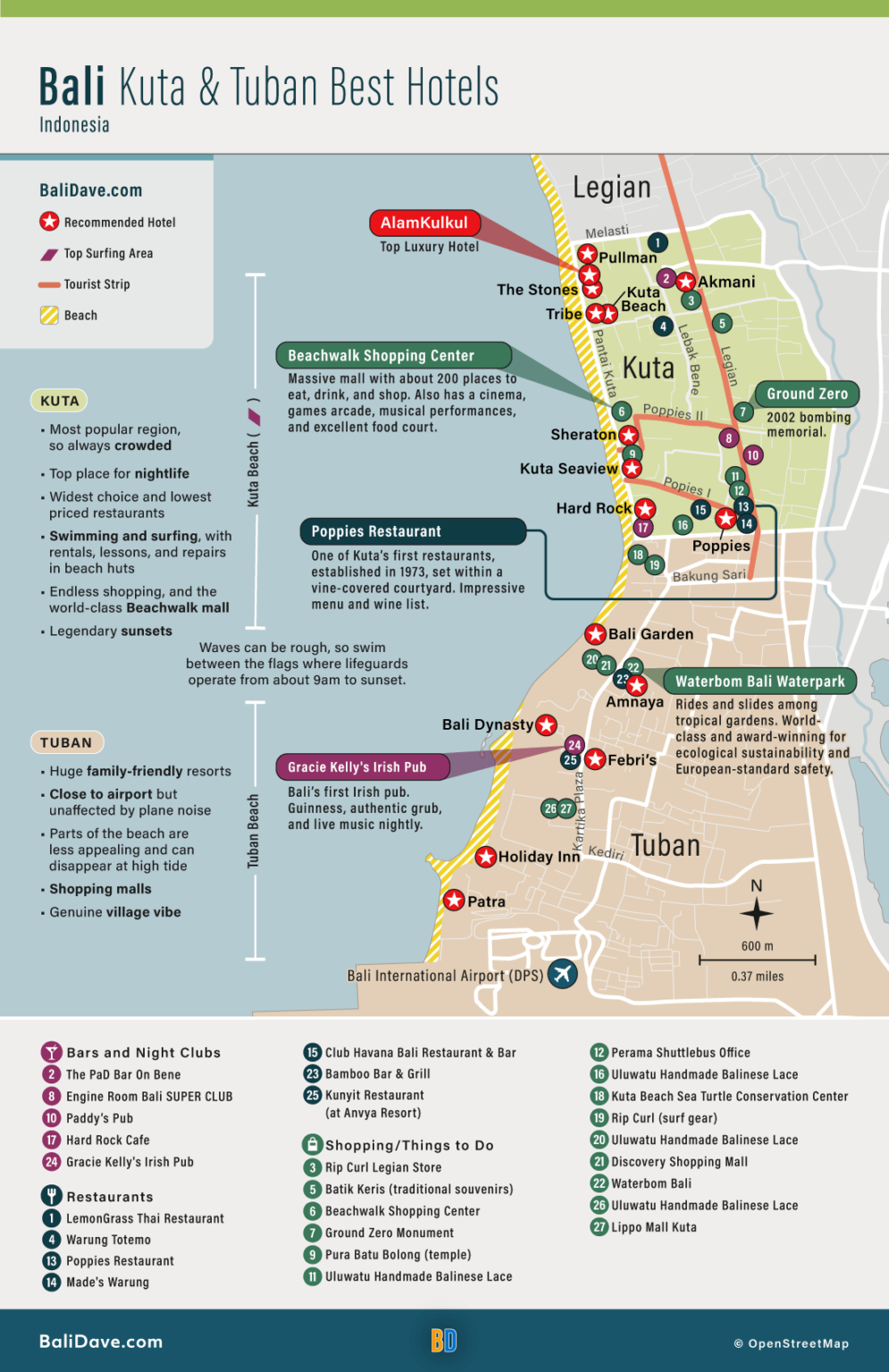 BALI MAPS - Kuta, Seminyak, Nusa Dua, Ubud & Sanur - BaliDave